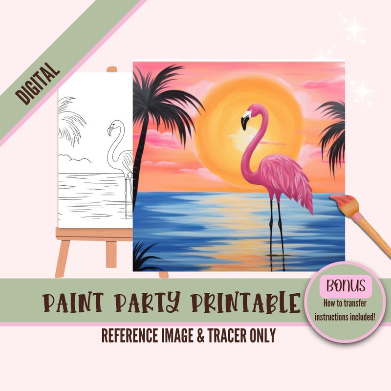 Flamingo Stretch Canvas - Etsy