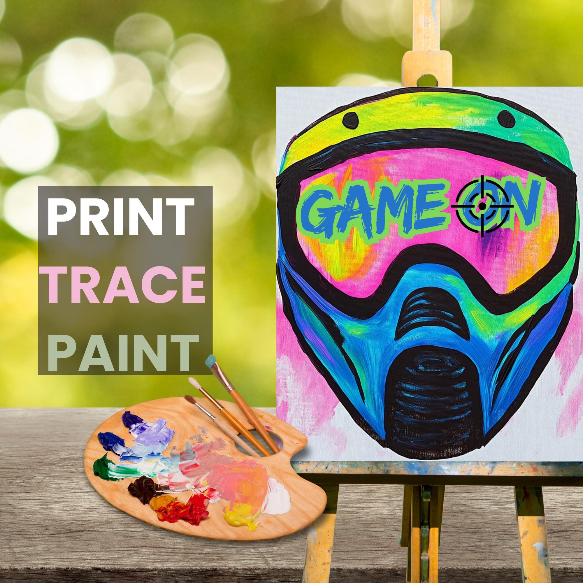 Paintball Party Printable, Splatter Paint Art Template, DIY Paint Night ...