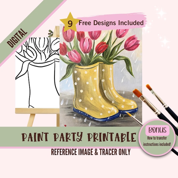 Spring Paint Template - Etsy UK