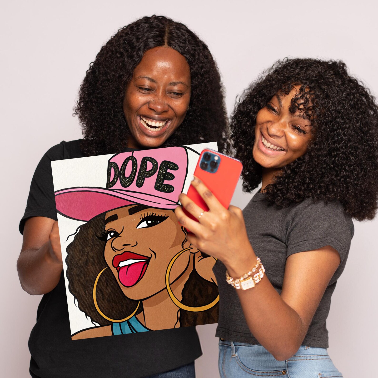Dope Black Girl Sip and Paint Party Kit Canvas, Pre Drawn Template for ...