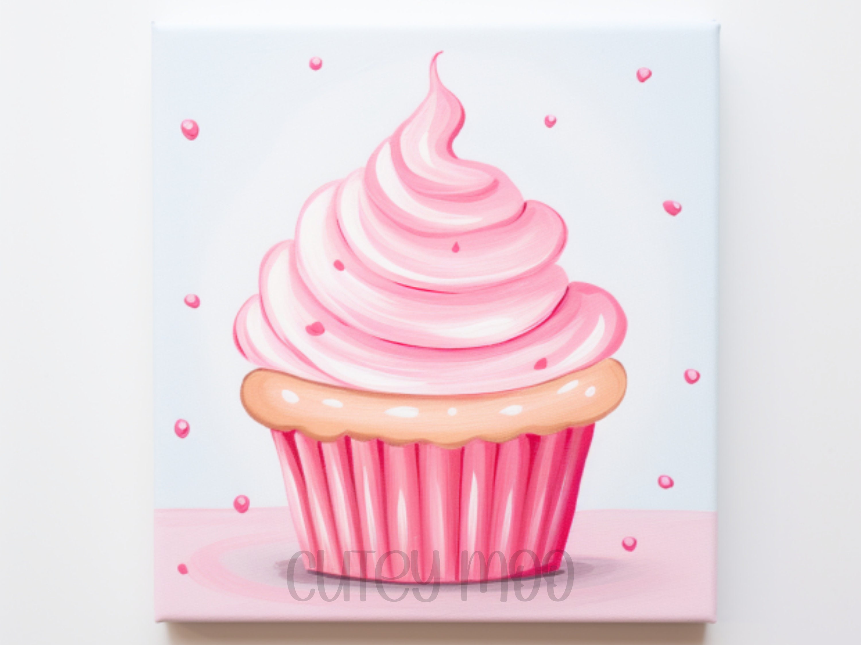 Birthday Diy Paint Party, Adult Painting, Pre-drawn, Cupcake Paint Kit ...