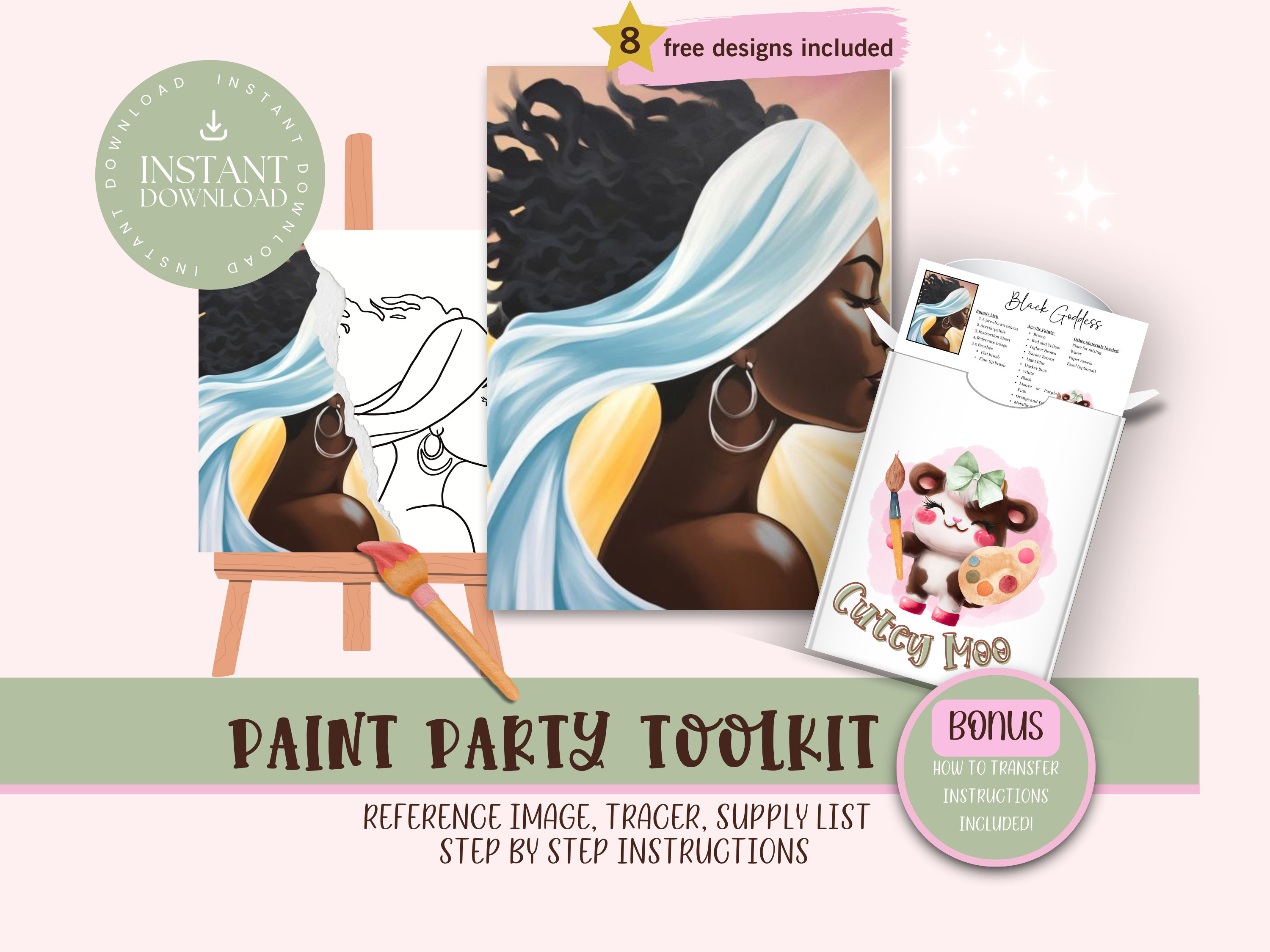 Diy Paint Party Printable Toolkit for Parties, Girls Night Out ...