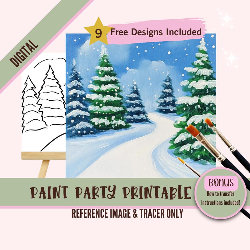 Paint Party Winter Scene - Etsy