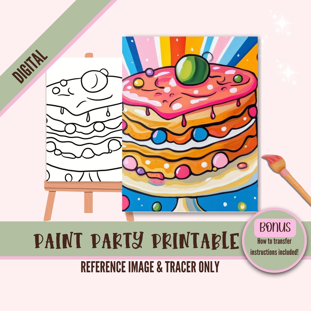 Pop Art Pre-drawn Canvas for Kids and Adults Art Party | Birthday Diy ...