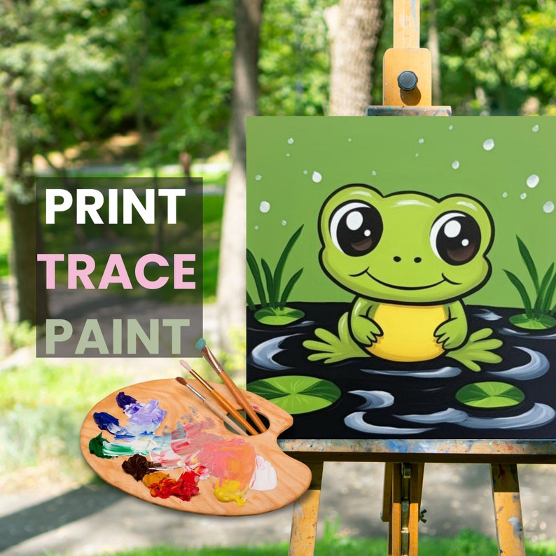 Happy Frog Paint Party Printable - Digital Painting Kit for Adults ...