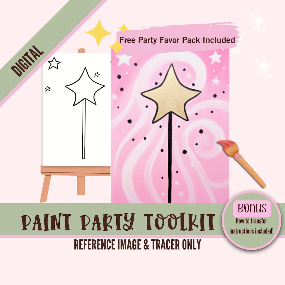 Fairy Tale Princess Magic Wand Painting Party Printable, Sublimation ...