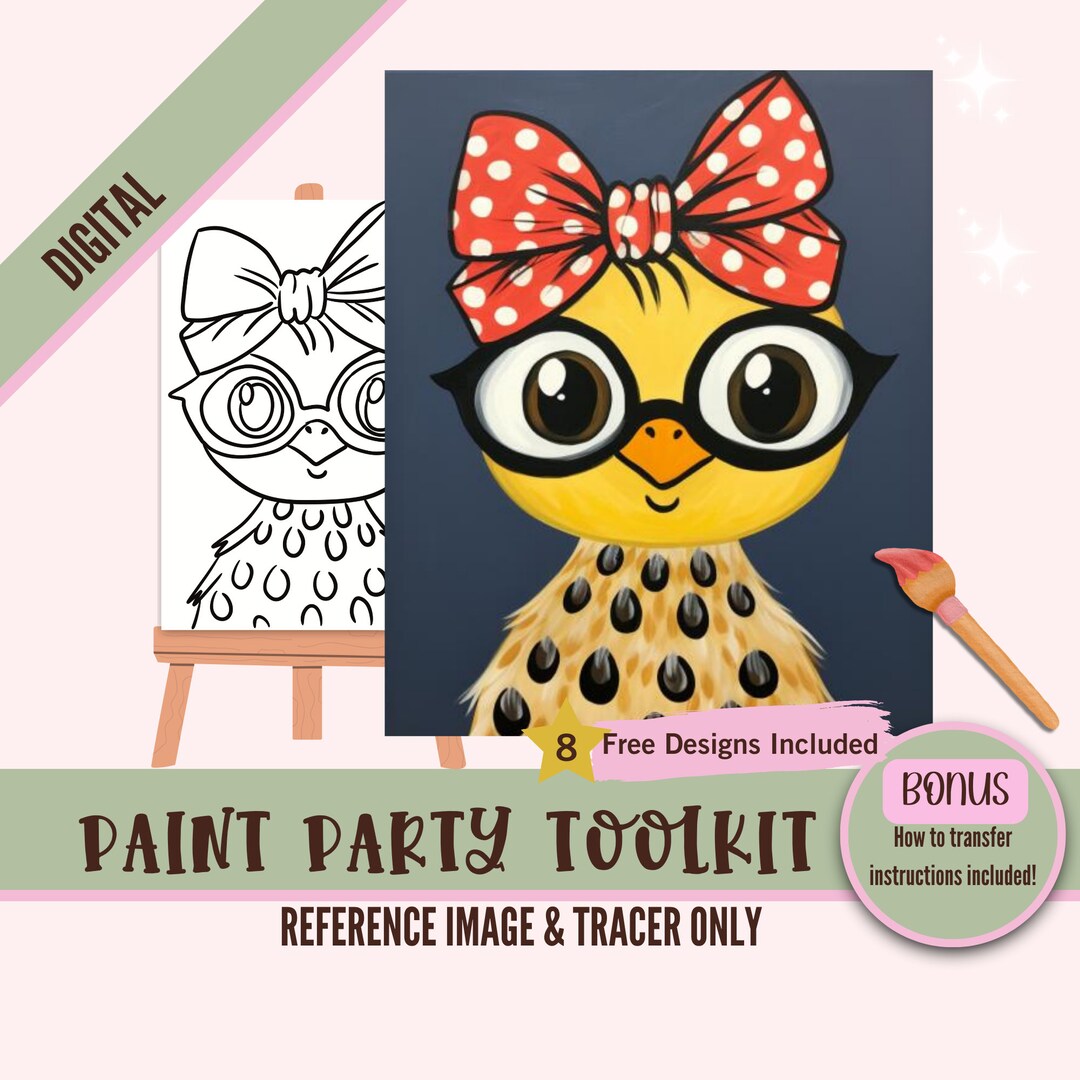Funny Chicken Digital Download for Paint and Sip Parties, Crazy Chick ...