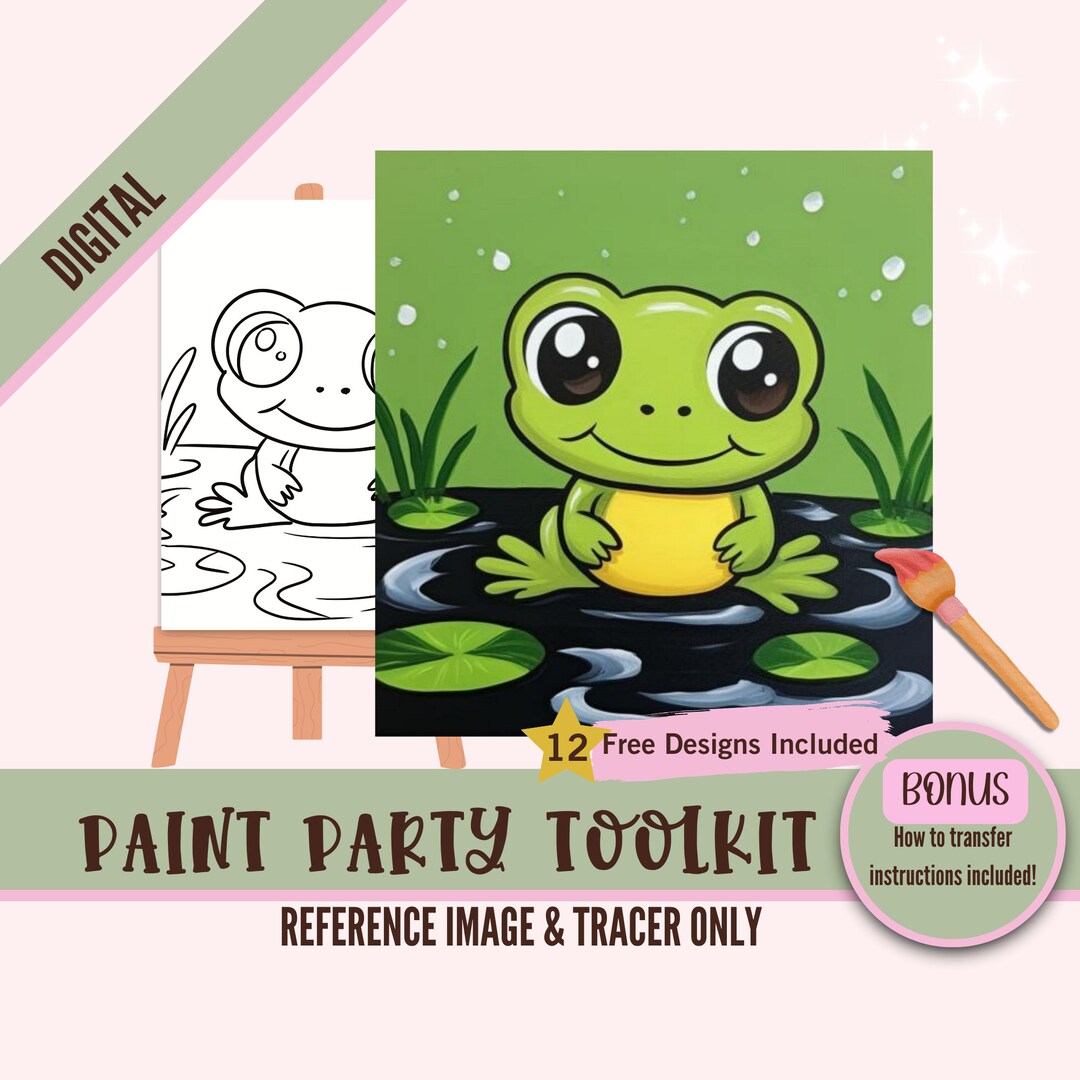 Happy Frog Paint Party Printable - Digital Painting Kit for Adults ...