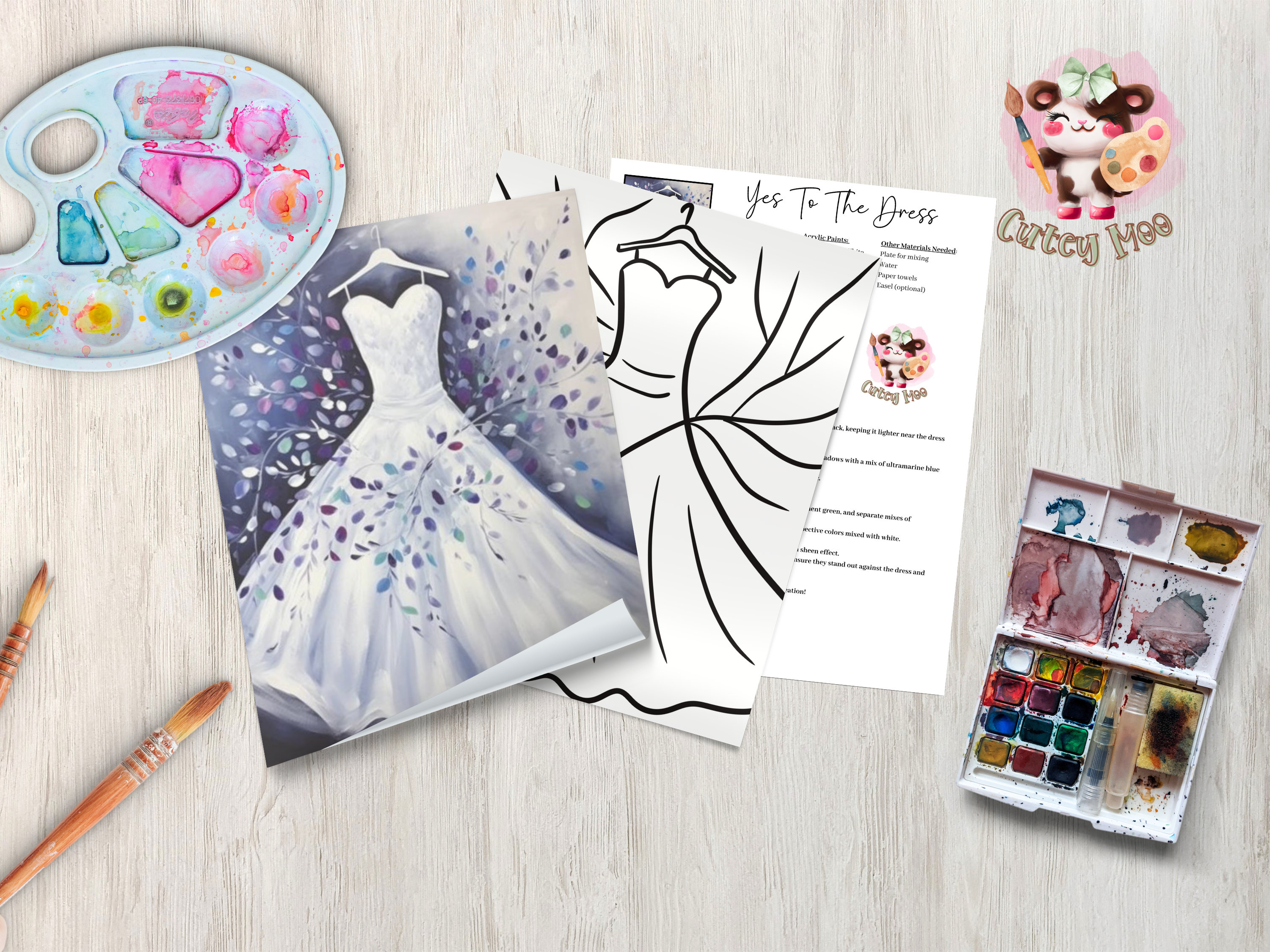 DIY Paint Party Printable for Adults and Kids |pre-drawn | Art Party ...