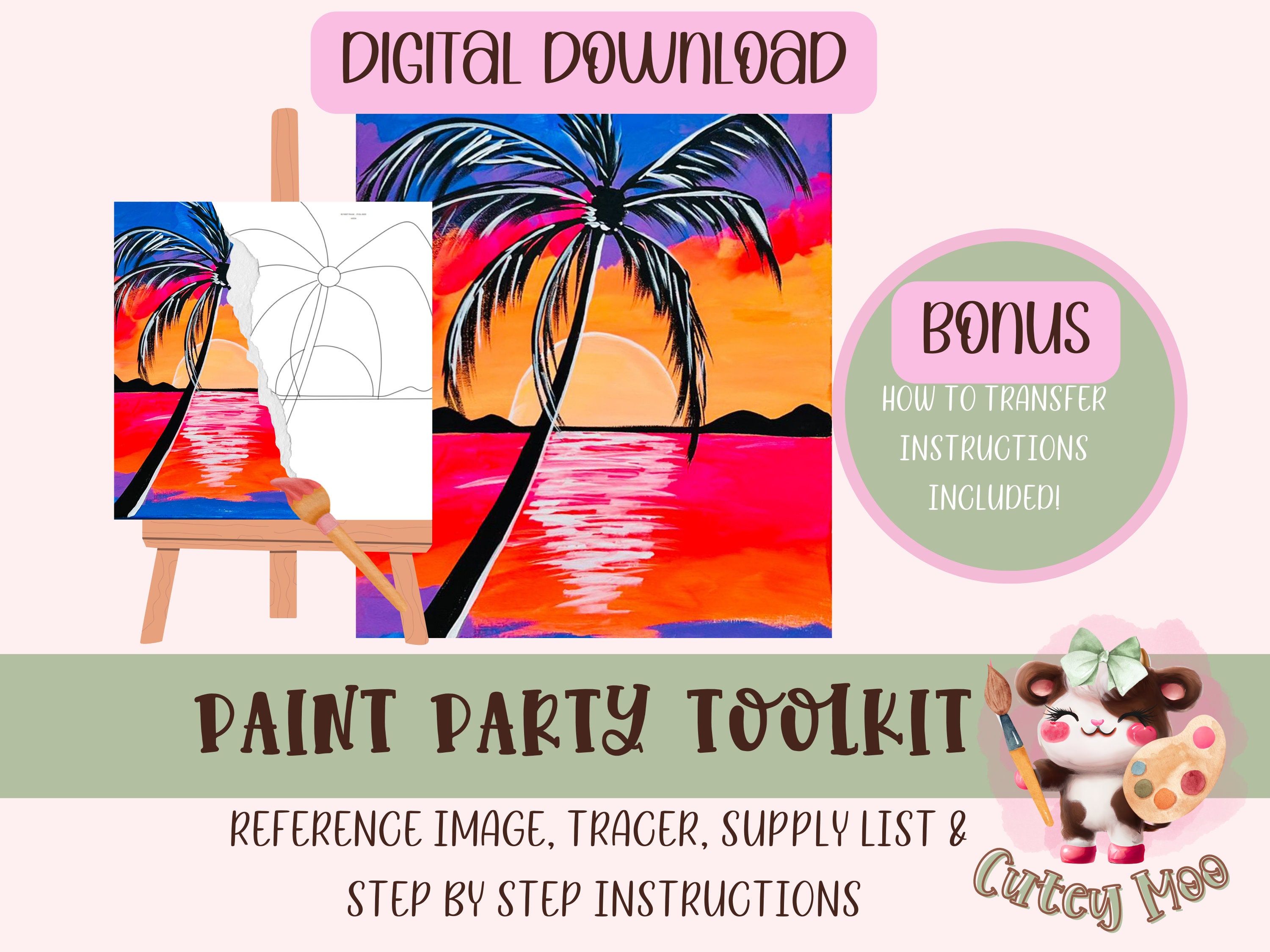 DIY Paint Party Printable for Adults Diy Canvas Paint Kit Instant ...