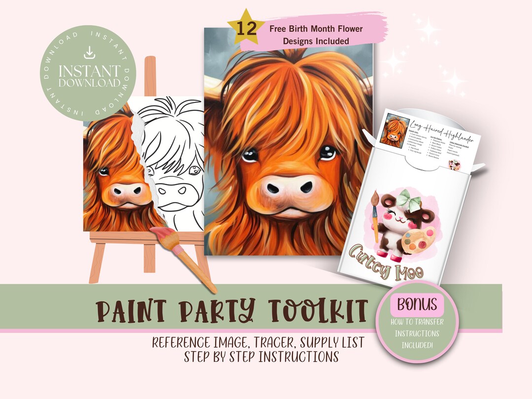 Highlander DIY Paint Party for Adults and Kids |pre-drawn | Art Party ...