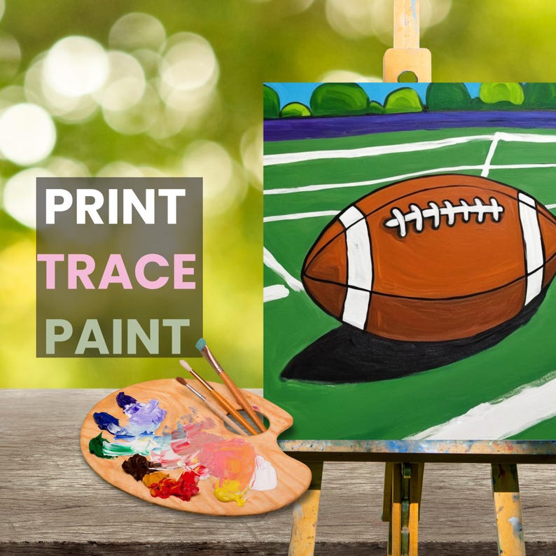 Football Season Sip and Paint Downloadable Stencil Art, DIY Acrylic ...