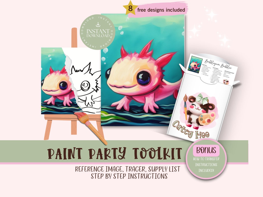 Sea Creature Diy Adult Paint Party Printable Images Kit, Sip and Paint ...