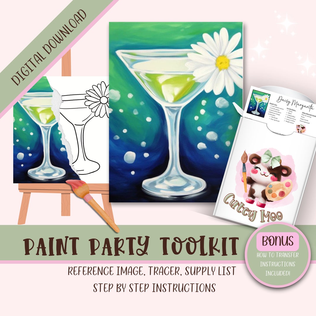 Sip and Paint Download | Paint Your Own | Girls Night | Paint Kit Gift ...