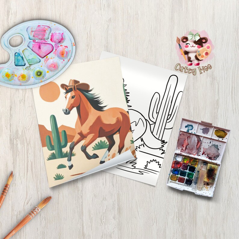 Western Horse Digital Paint Party Toolkit for Adults | DIY Paint and ...
