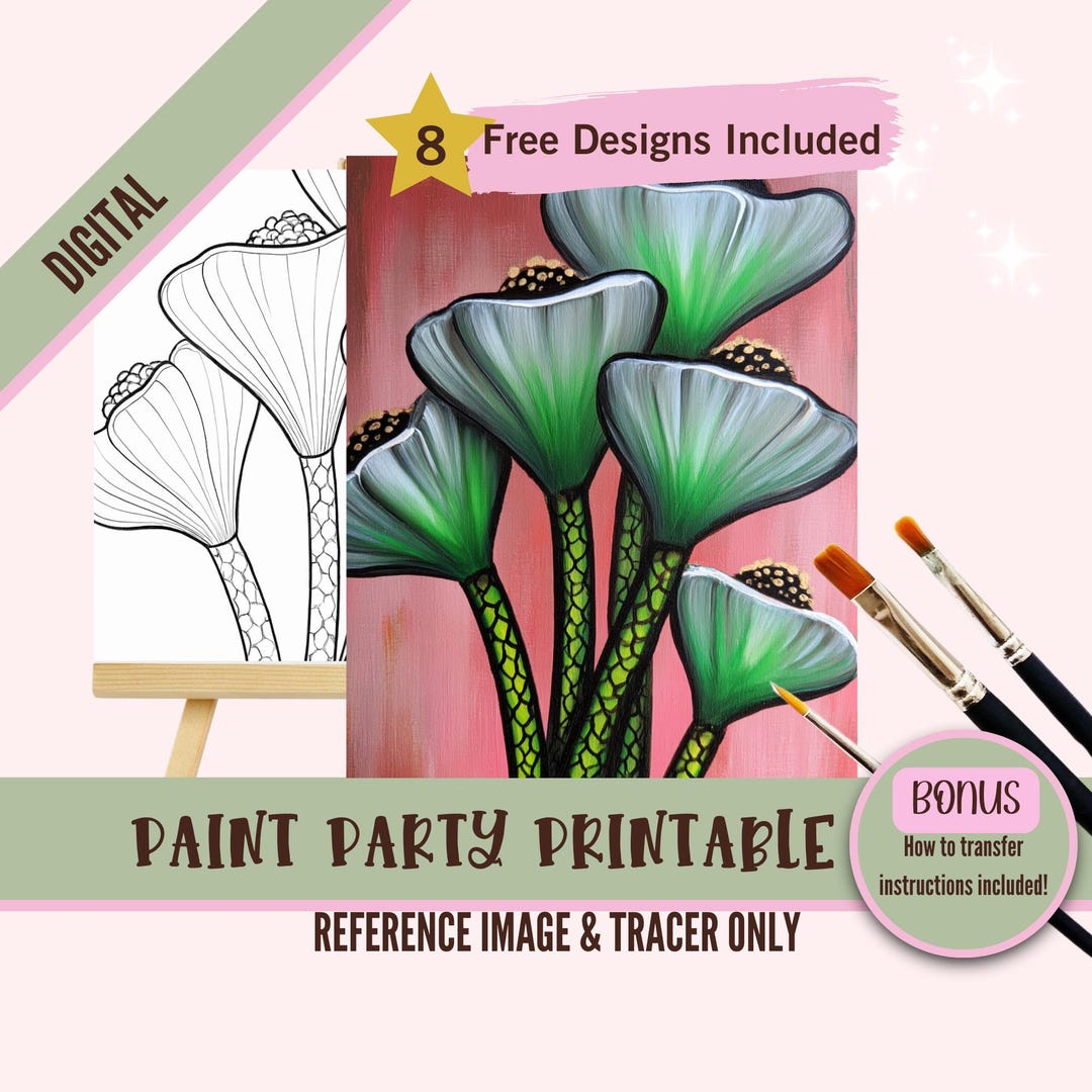 Abstract Calla Lily Paint Party Printable | Modern Floral Art Digital ...