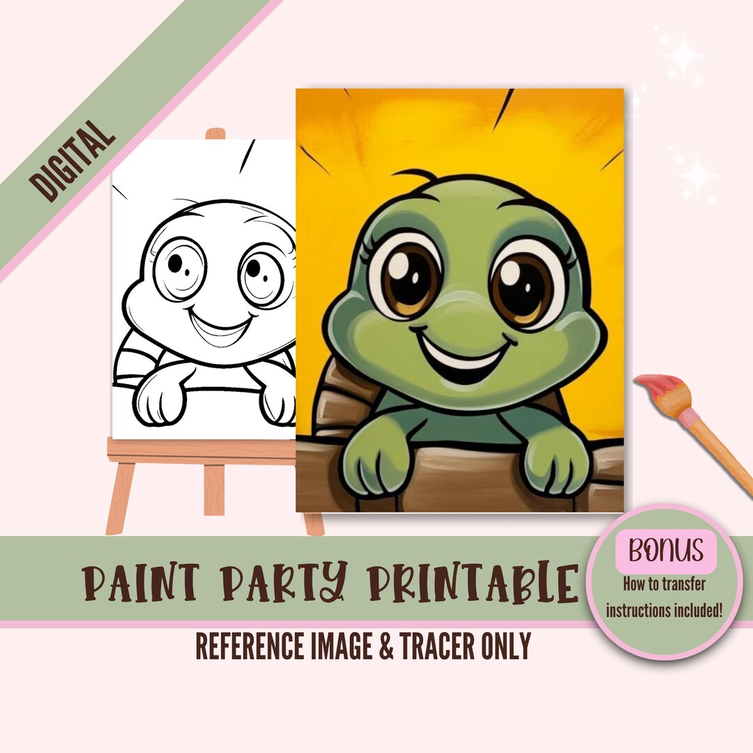 Pre-drawn Canvas for Kids and Adults Art Party | Diy Painting Kit | PNG ...