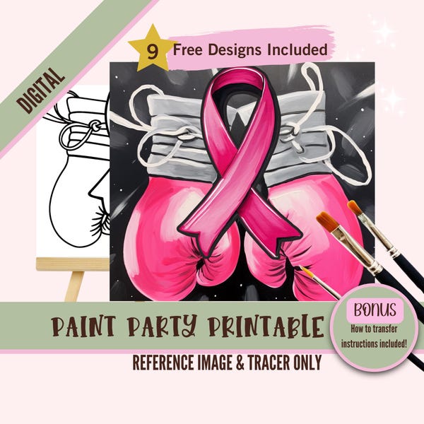 Printable Breast Cancer Ribbon Stencil - Etsy