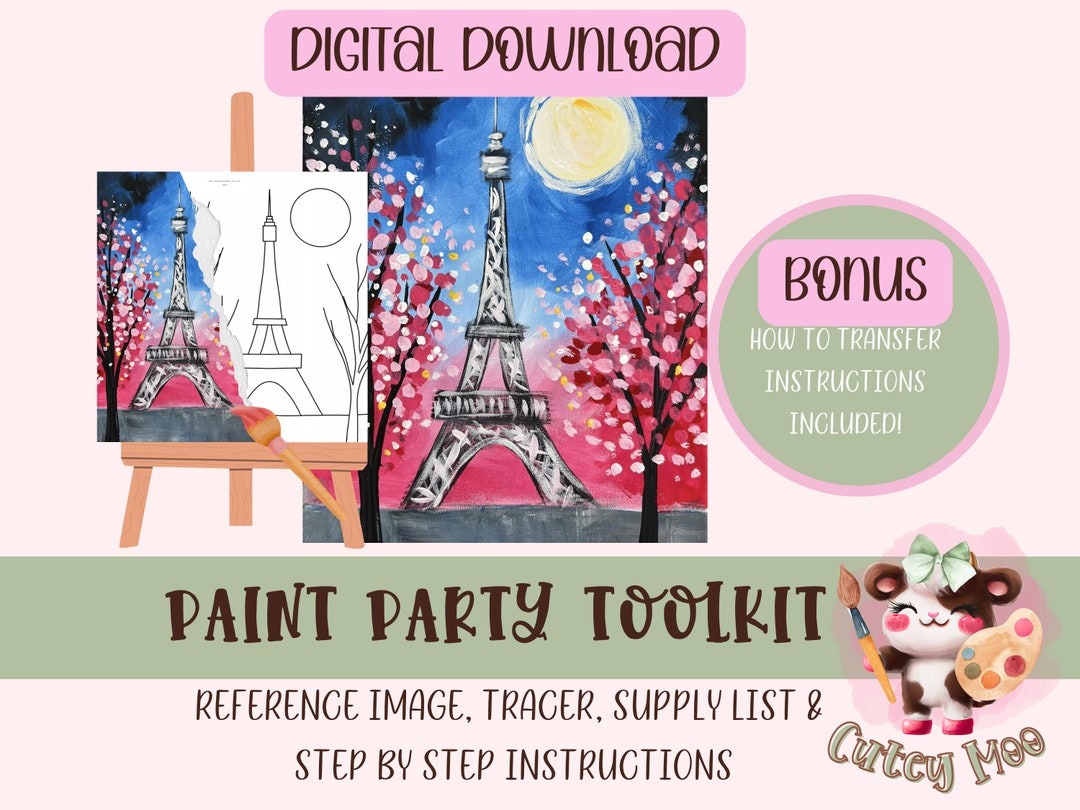 DIY Paint Party Printable for Adults | Diy Canvas | Paint Kit | Instant ...