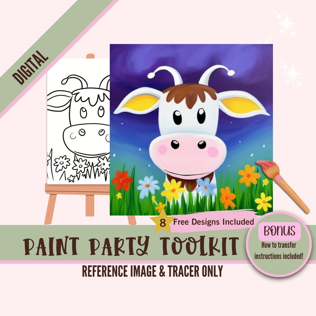 Holy Cow Paint Party Sublimation PNG Tracer - Digital DIY Art, Pre ...