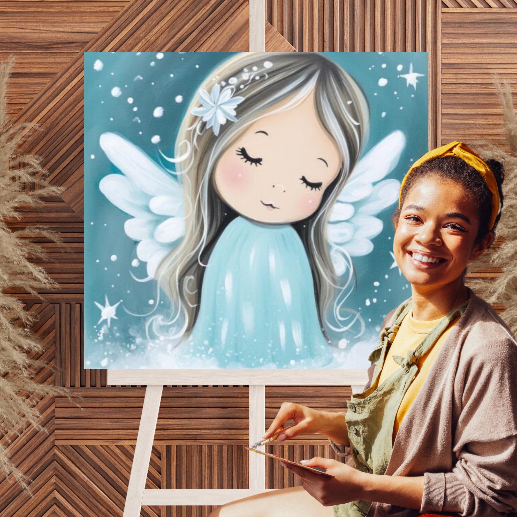 Angel Paint Party Printable - Digital Painting Kit for Kids & Adults ...