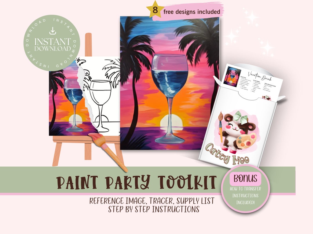 Diy Paint Party Printable Toolkit for Parties, Girls Night Out ...