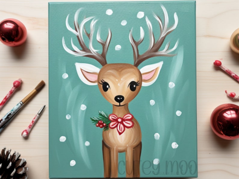 Christmas Diy Paint Party, Adult Painting, Winter Paint Kit, Art Party ...