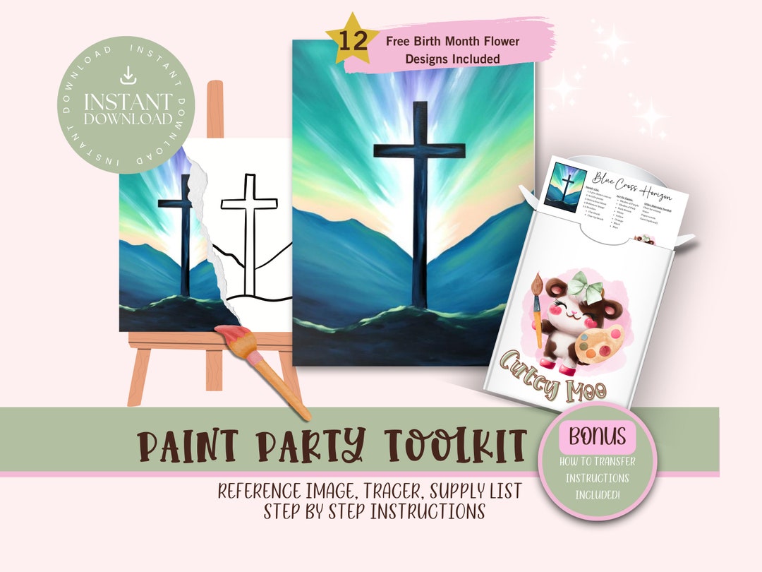 DIY Paint Party for Adults and Kids |pre-drawn | Art Party Paint Kit ...