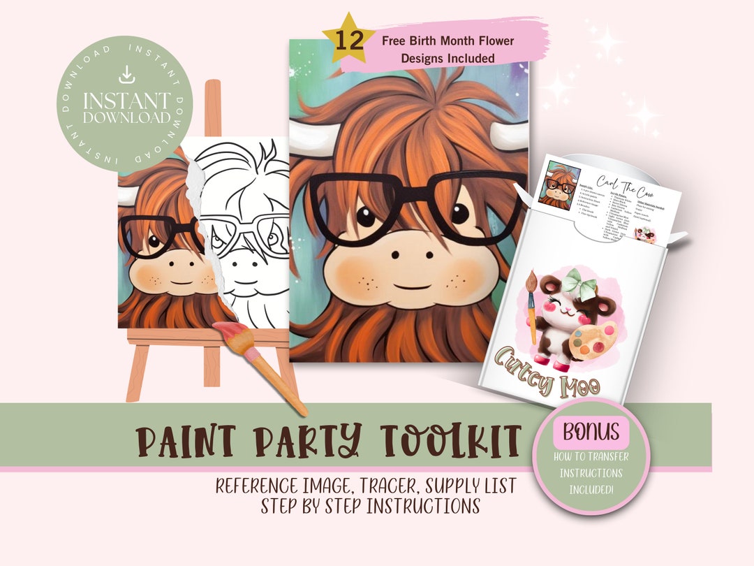 Highlander DIY Paint Party for Adults and Kids |pre-drawn | Art Party ...