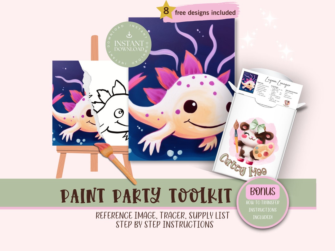 Sea Creature Diy Adult Paint Party Printable Images Kit, Sip and Paint ...