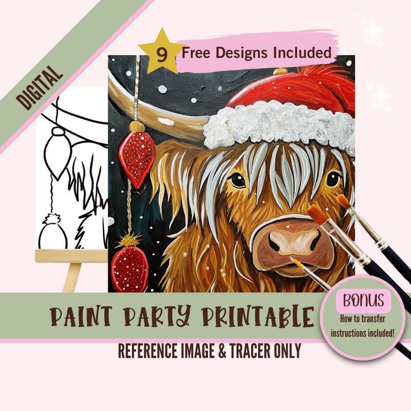 Cow Christmas Card - Etsy