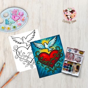 God's Love Paint Party Printable | Christian Faith Art Digital Download ...