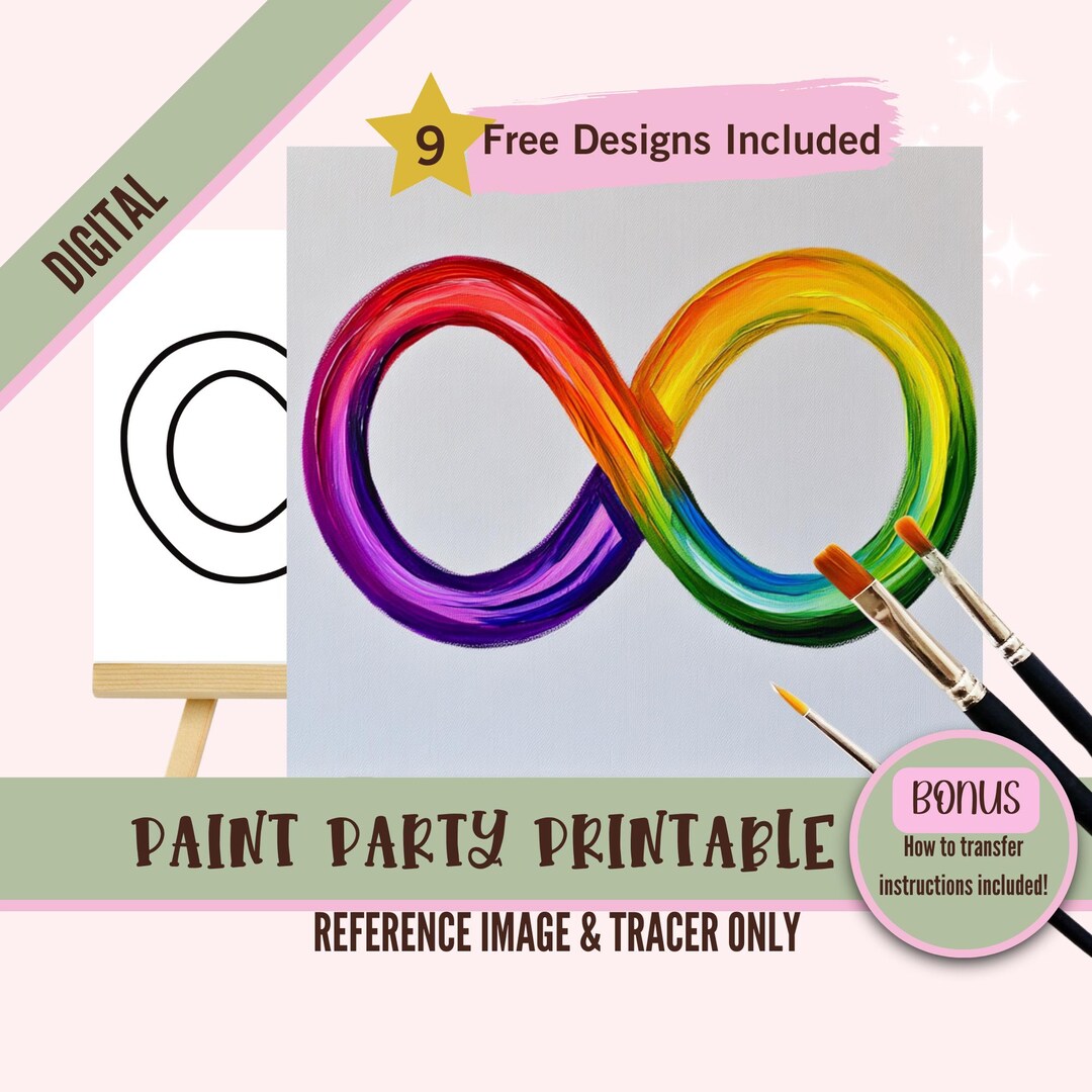 Autism Paint and Sip Party Kit Canvas, Pre Drawn Template for DIY Art ...
