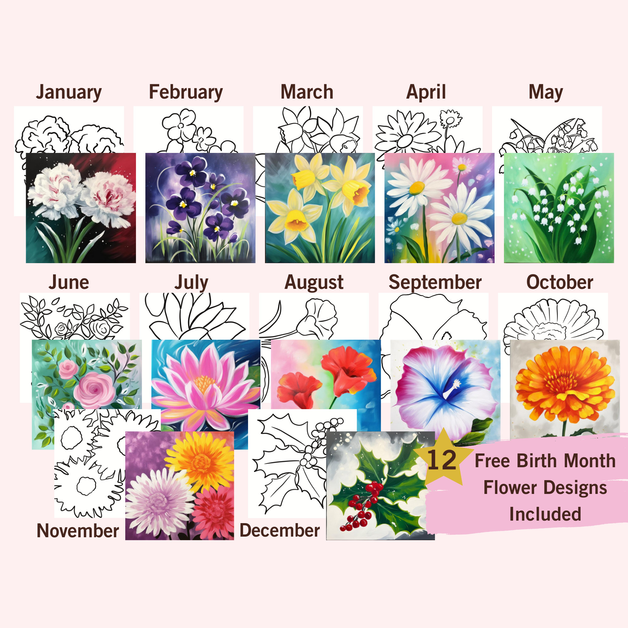 Sunset Landscape Painting Party Printable, Sublimation PNG Tracer, DIY ...