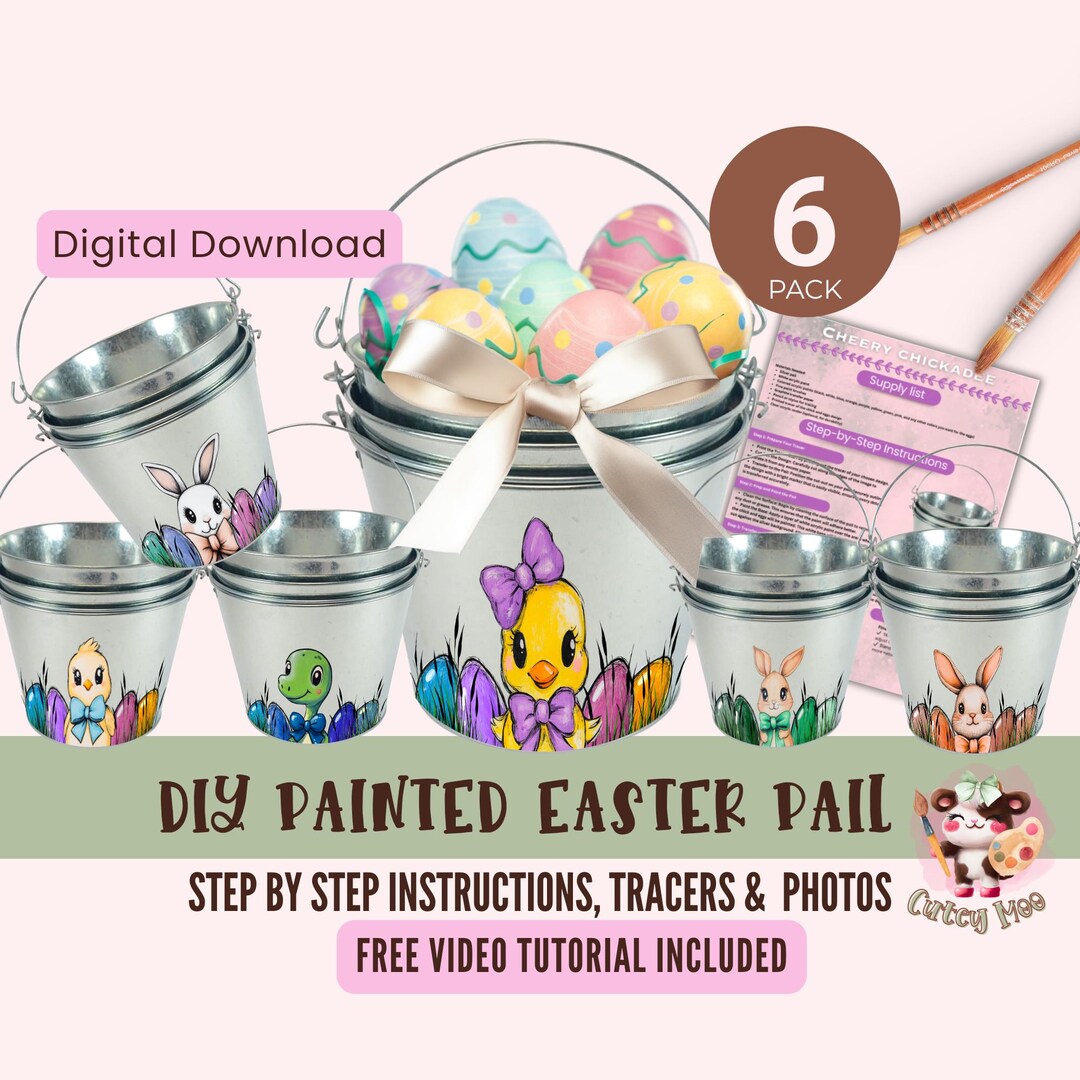 DIY Painted Easter Pail Kit - Digital Download, Easter Bucket Painting ...