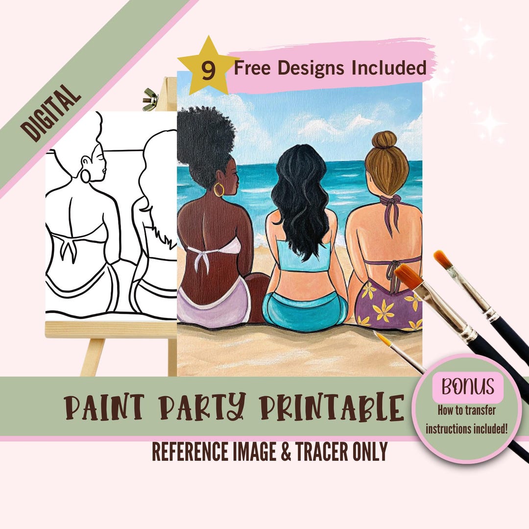 Girlfriends' Trip Paint Party Printable, Ladies' Night Painting ...