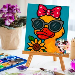 Glam Duck Paint Party Printable Tracer & Coloring Page | Cute Farm ...