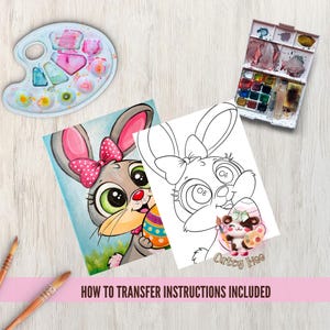 Easter Bunny Paint Party Printable - Painting Template, DIY Art, Bunny ...
