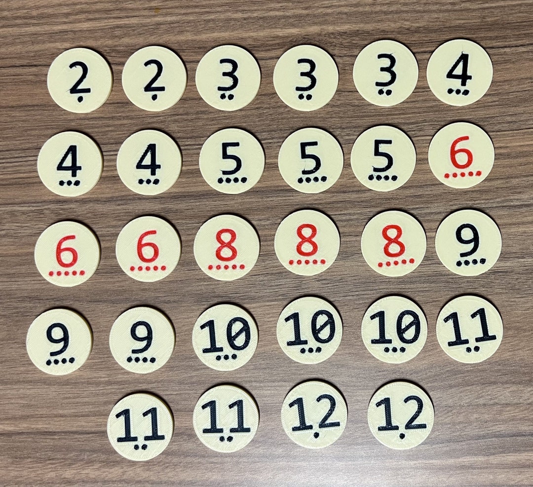 Custom Catan Number Tokens -replacements- -chips- -chits- -tiles- - Etsy