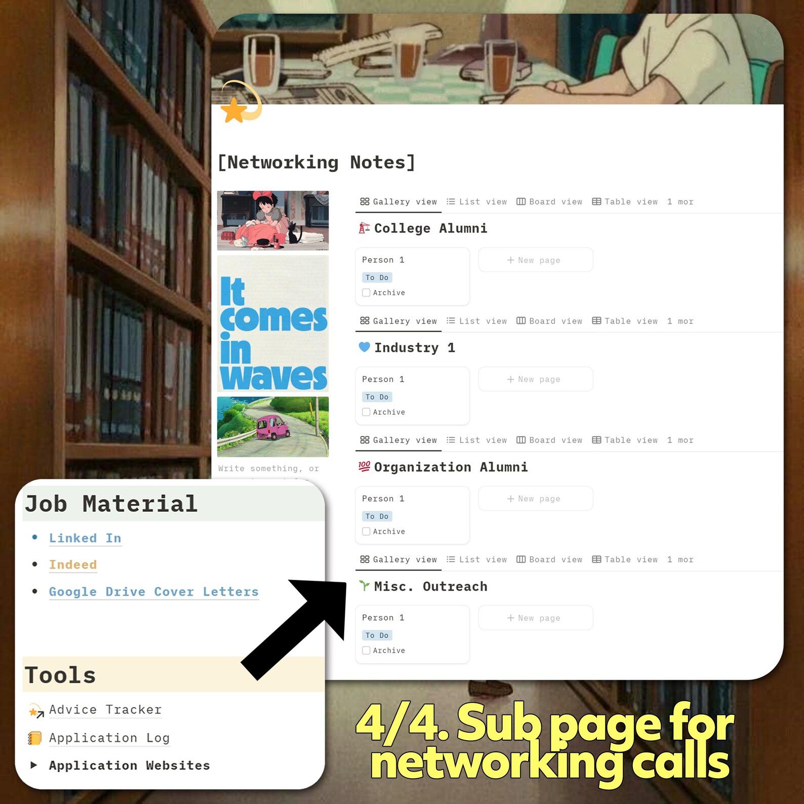 Job Tracker Notion Template Career Aesthetic Lo Fi Anime Notion - Etsy