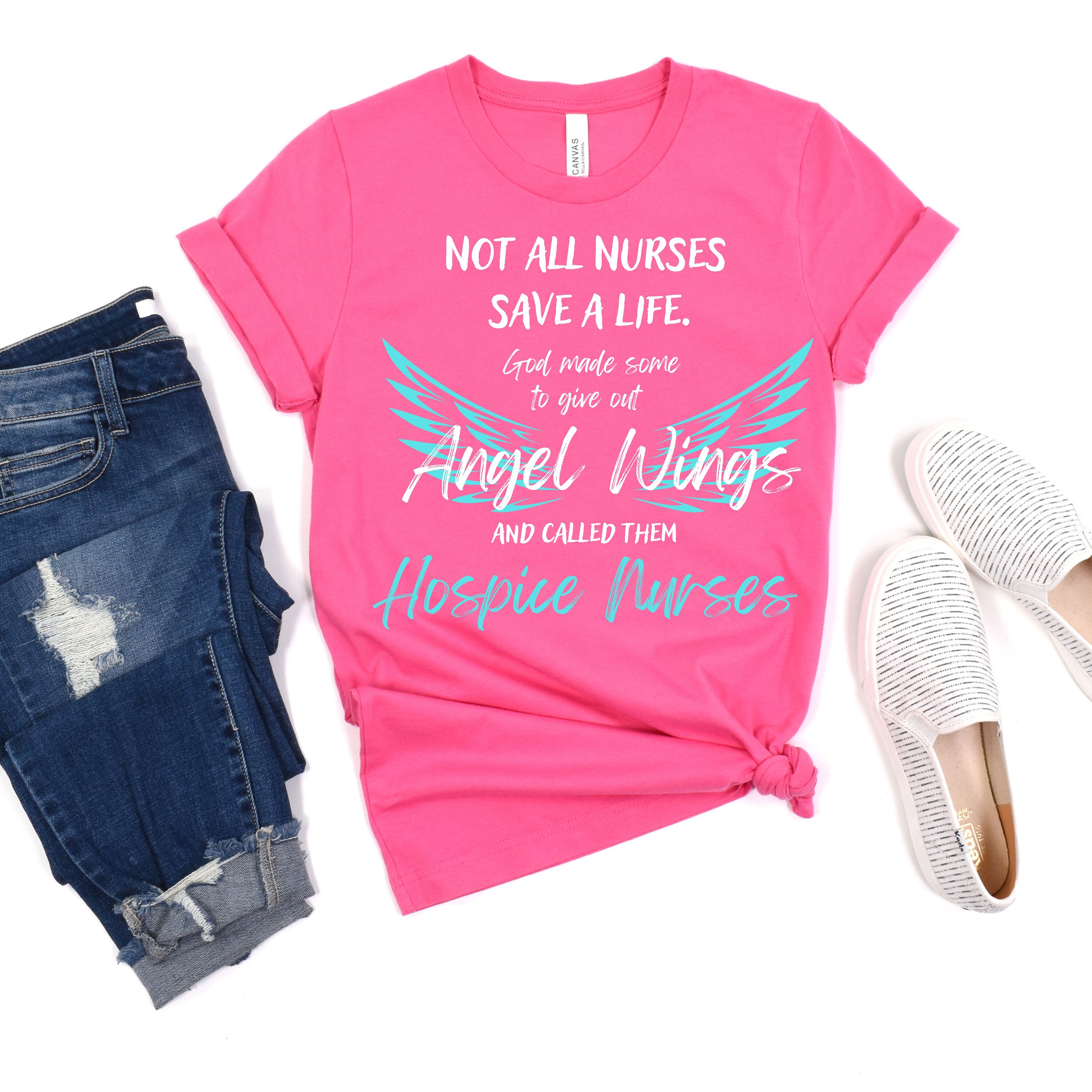 Hospice Nurse Angel Wing Shirt., Hospice Care, Hospice Nurse Gift Ideas ...