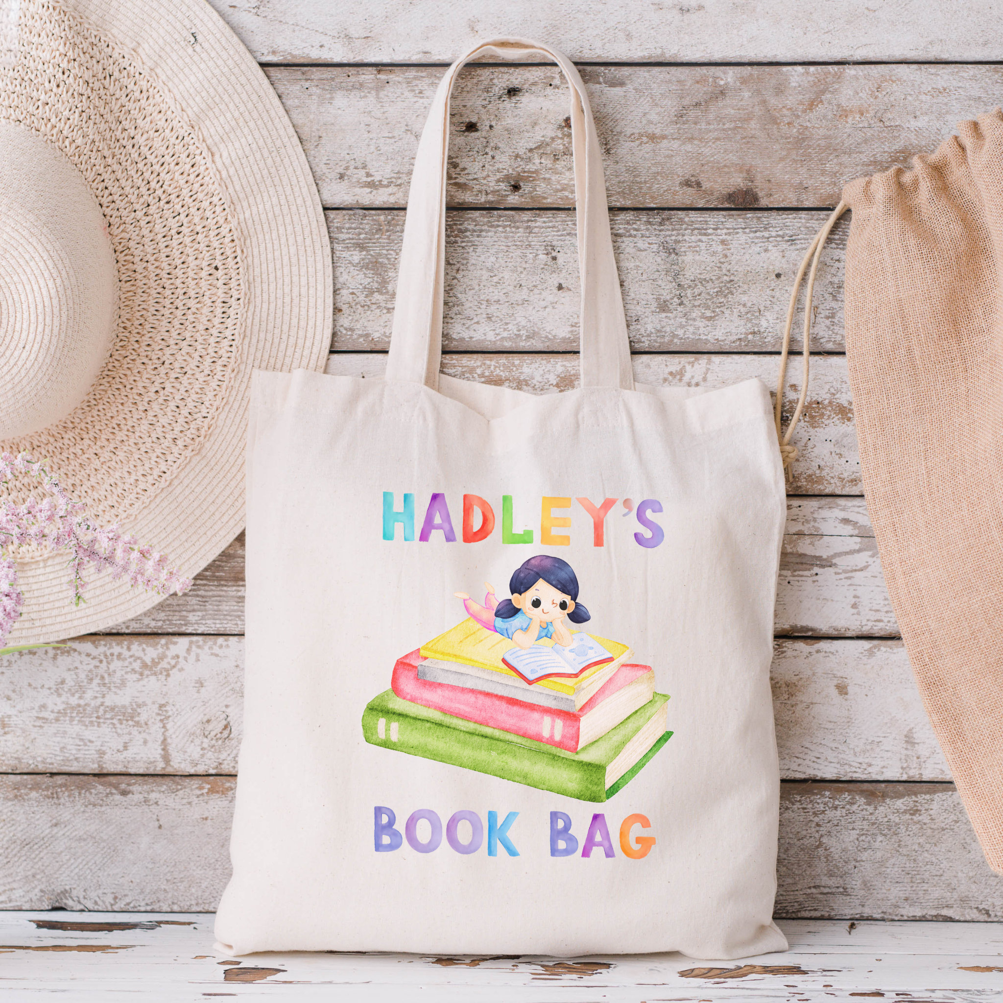 Custom Kids Book Bag, Library Bag for Kids, Gift for Boy, Gift for Girl ...