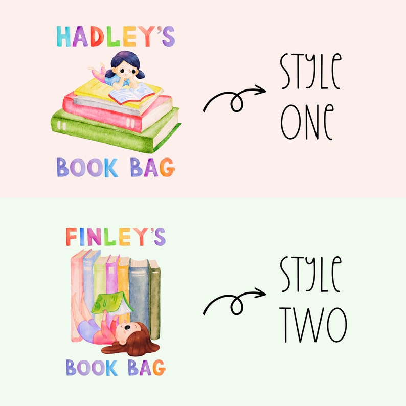 Custom Kids Book Bag, Library Bag for Kids, Gift for Boy, Gift for Girl ...