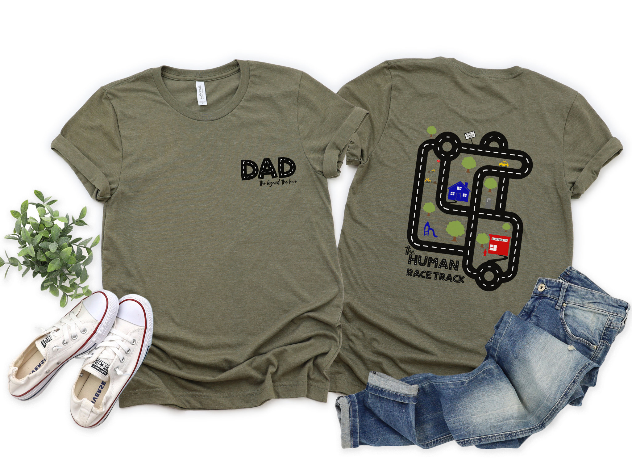 Drive Cars on Dad's Back Shirt, Dad Car Track Tee, Fathers Day Gift ...