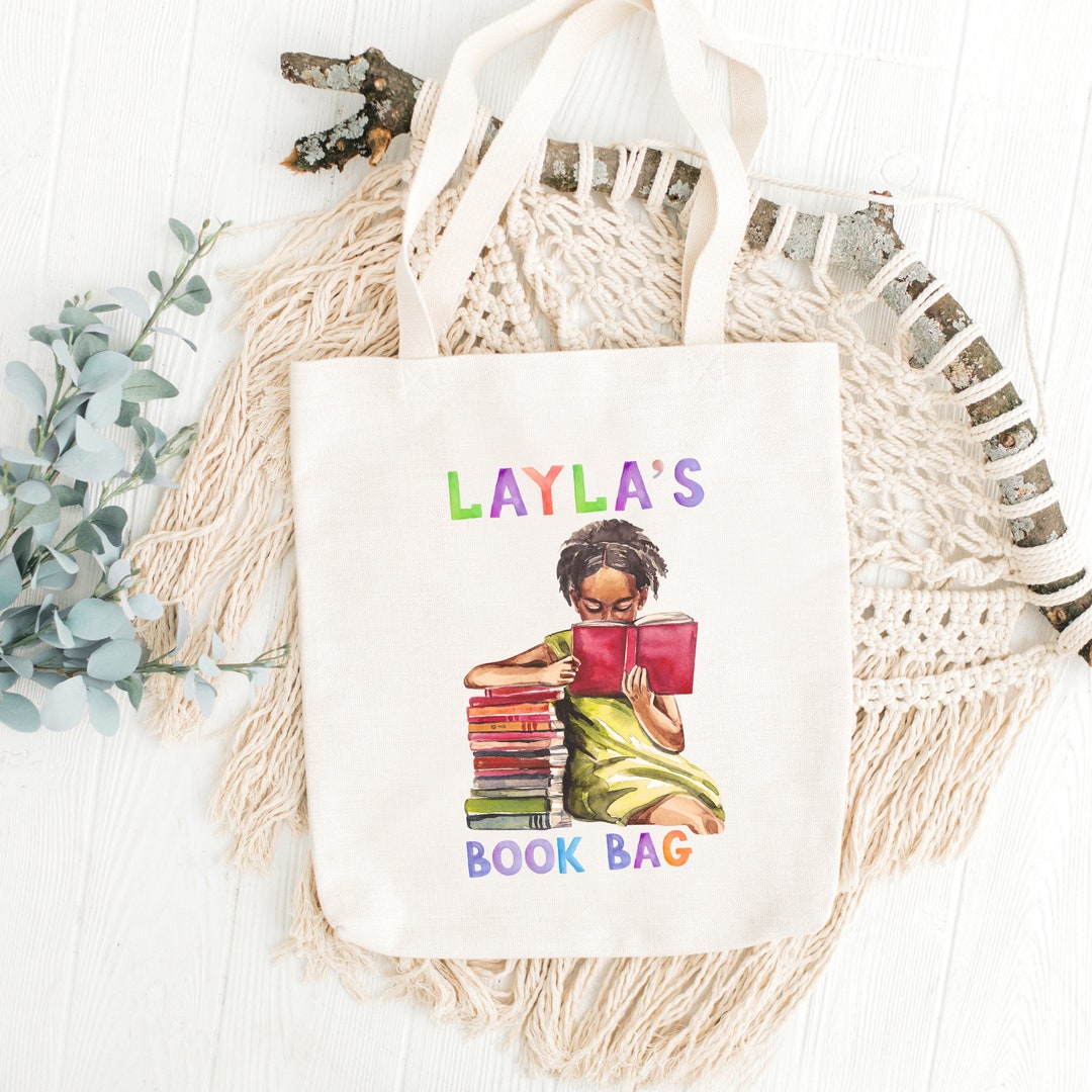 Personalized Kids Book Bag, Library Book Bag for Kids, Book Bag Kids of ...