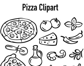 Pizza Clip Art Black And White