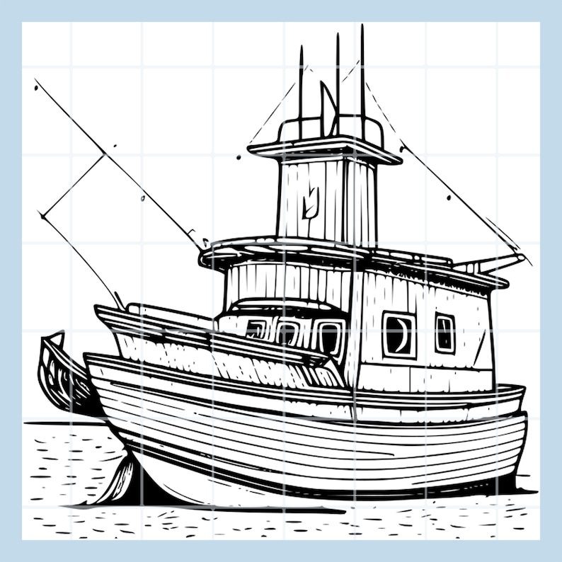 Charter Fishing Boat: SVG - Etsy