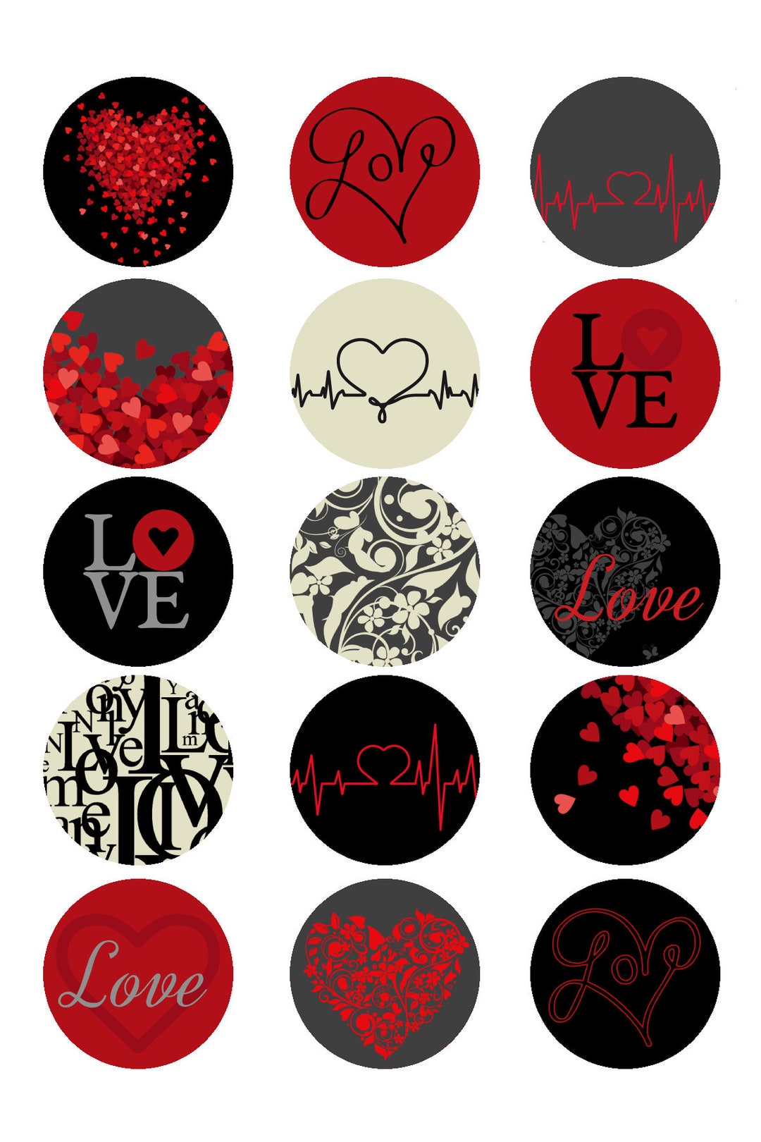 Valentine Images of Love 1 Images Perfect for Bottlecaps - Etsy