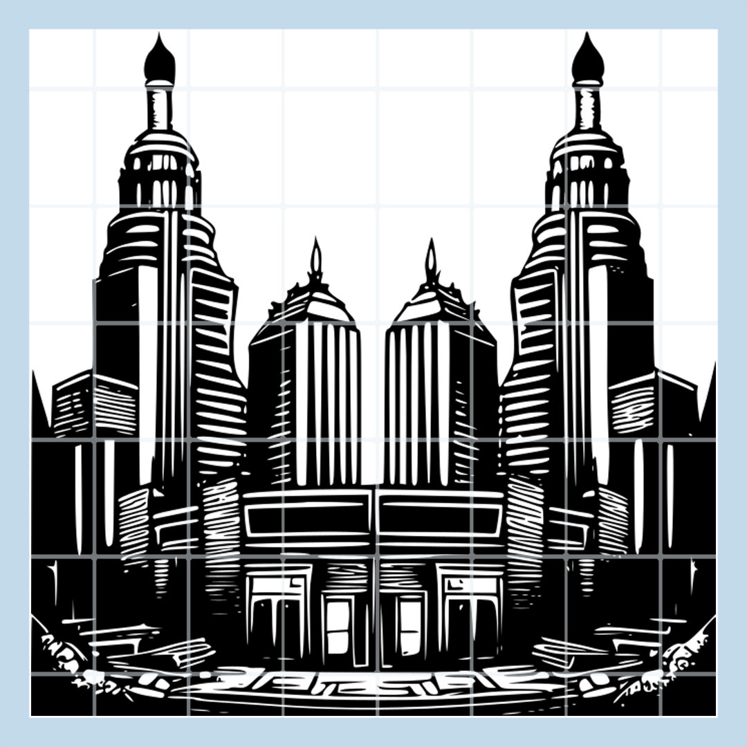 Symmetrical City Skyline: SVG - Etsy
