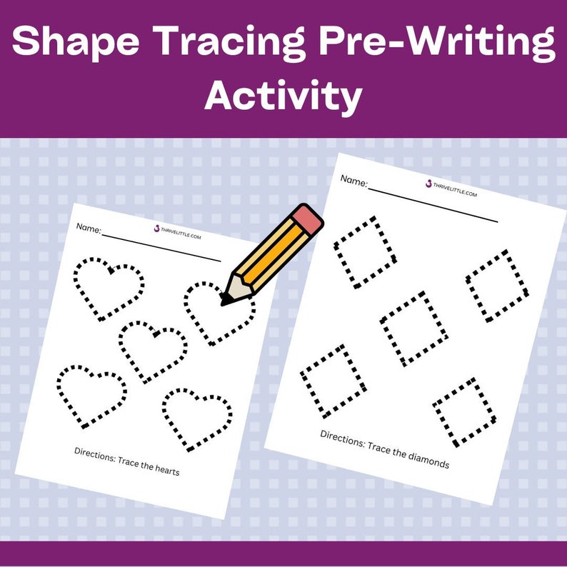 Tracing Shapes Worksheets - Etsy